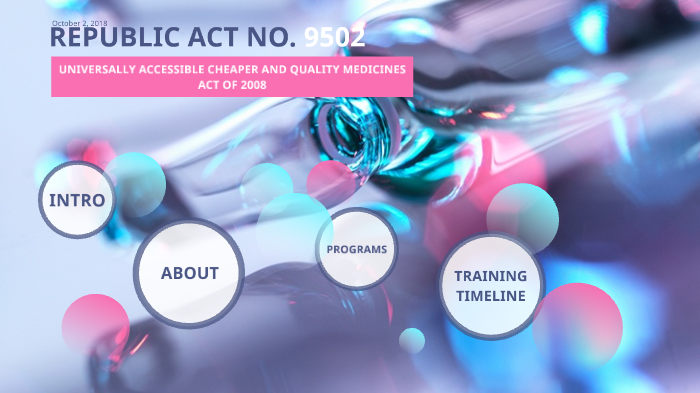 REPUBLIC ACT NO. 9502 by tina panisales on Prezi