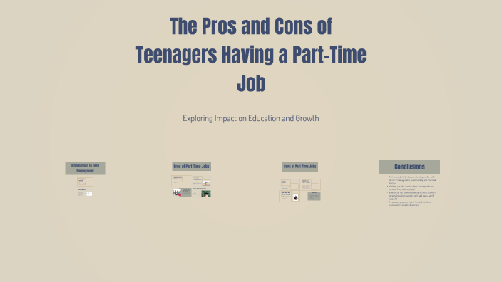The Pros and Cons of Teenagers Having a Part-Time Job by andrea ...