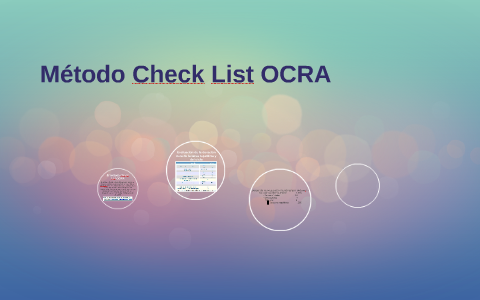 Método Check List OCRA by Cristina Rodriguez on Prezi