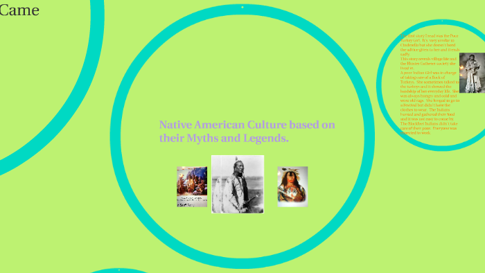 Native American Culture based on their Myths and Legends. by Megan ...
