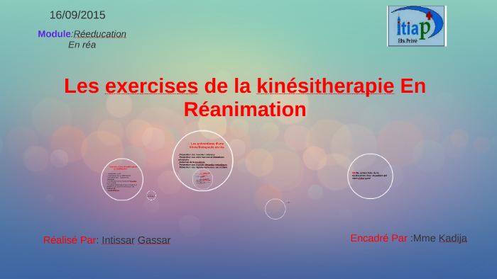 Les exercises de la kinesitherapie by Inty El on Prezi