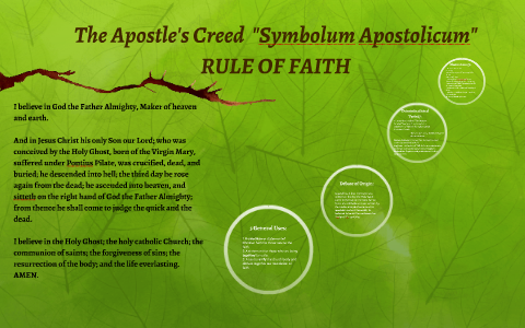 The Apostle's Creed , "Symbolum Apostolicum," The Rule of Fa by Sara ...