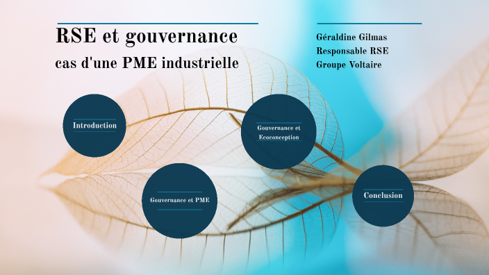 RSE et gouvernance dans une PME industrielle by Géraldine Gilmas on Prezi