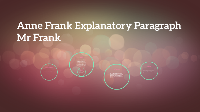 Anne Frank Explanatory Paragraph Mr Frank by yensii rodriguez on Prezi