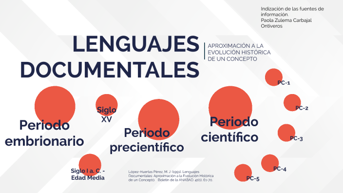 LENGUAJES DOCUMENTALES: APROXIMACIÓN A LA EVOLUCIÓN HISTÓRICA DE UN CONCEPTO by Paola Carbajal ...