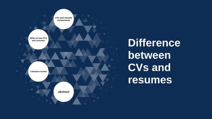 Difference between CVs and resumes by Faris ali on Prezi
