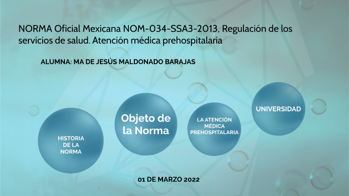 NORMA Oficial Mexicana NOM-034-SSA3-2013, Regulación de los servicios de salud. Atención médica ...