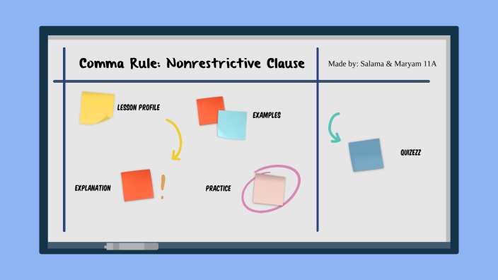 Comma rules: nonrestrictive clause by Maryam Mohammad on Prezi