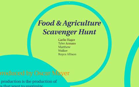 Food & Agriculture Scavenger Hunt by carlie hager on Prezi
