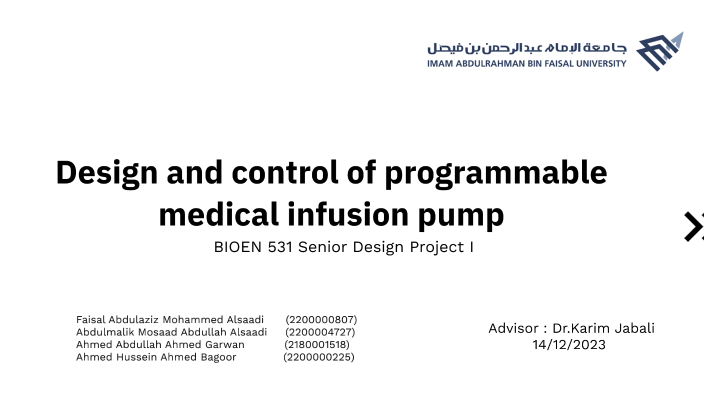 Design and control of programmable medical infusion pump by Ahmed G9 on ...