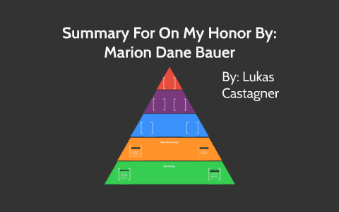 Summary For On My Honor By: Marion Dane Bauer by Malinda Lipscomb on Prezi