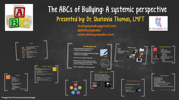 The ABCs of Bullying: A systemic perspective by Dr. Shay Thomas, LMFT ...