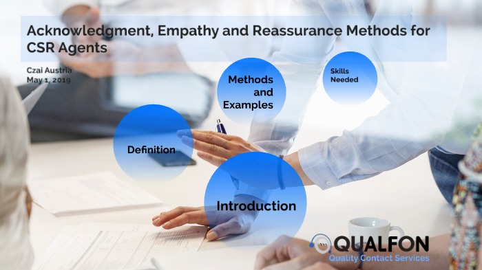 Acknowledgement, Empathy and Reassurance Methods by Lee Ann Austria on ...