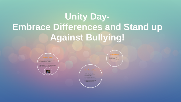 Unity Day-Embrace Differences and Stand up Against Bullying! by chris ...