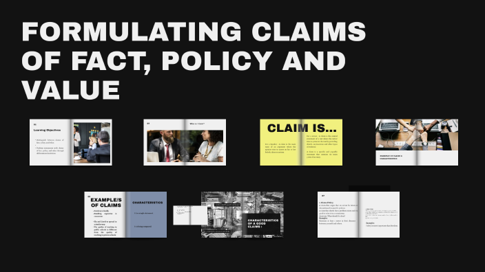 FORMULATING CLAIMS OF FACT, POLICY AND VALUE by Anonymous crazyuser ...