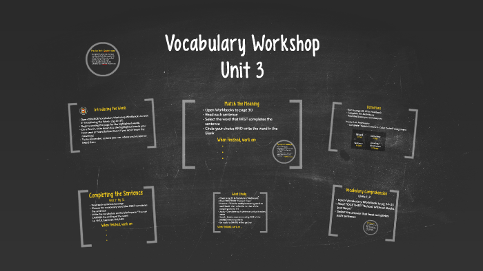 Vocabulary Workshop Unit 3 by John Giordano
