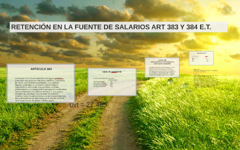RETENCION EN LA FUENTE DE SALARIOS ART 383 Y 384 E.T. by fennier diaz ...