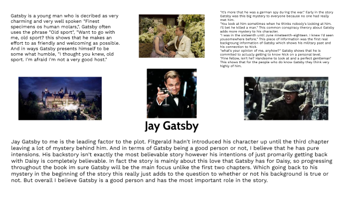 Gatsby Character One-Pager by Elijah Noska on Prezi