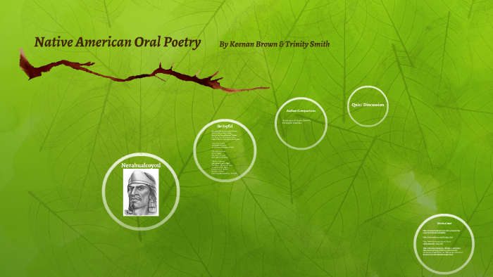 Native American Oral Poetry by Keenan Brown