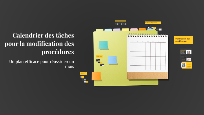 Calendrier des tâches pour la modification des procédures by Yves ...