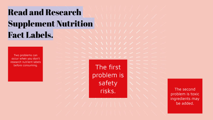 Read and Research Supplement Nutrition Fact Labels by Ashlee Acevedo on ...