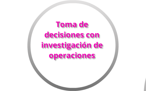 Toma de decisiones con investigación de operaciones by on Prezi