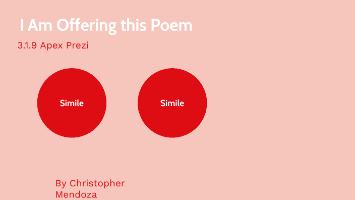 I Am Offering this Poem by Christopher mendoza on Prezi