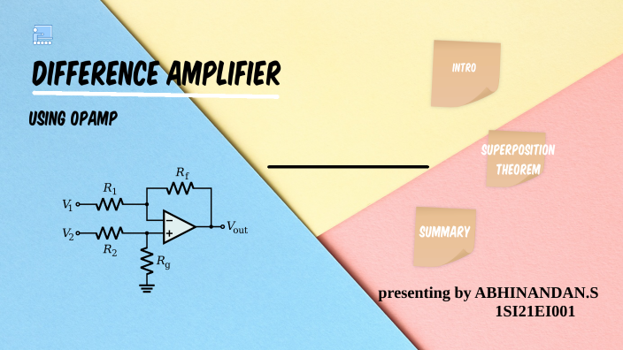 DIFFERENCE AMPLIFIER by Abhinandan .S on Prezi