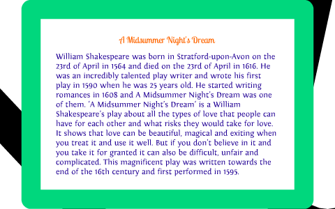 A Midsummer Night's Dream Assignment by Isabelle Houlihan on Prezi