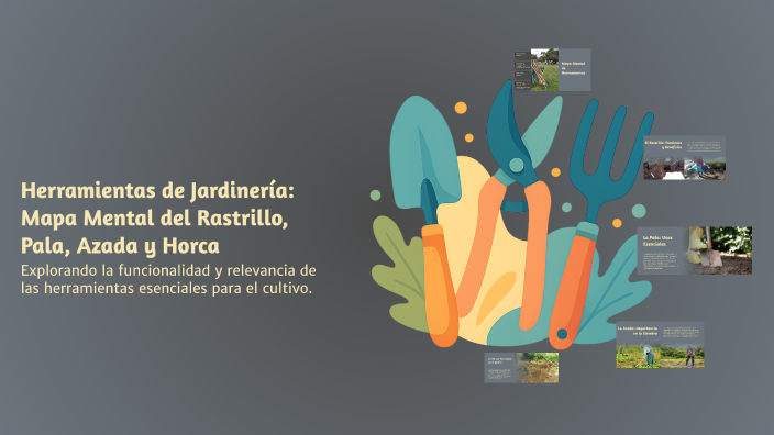 Herramientas de Jardinería: Mapa Mental del Rastrillo, Pala, Azada y ...