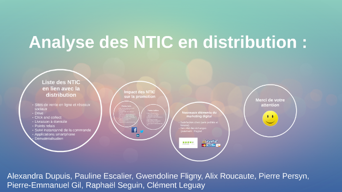 Liste des NTIC en lien avec la distribution by on Prezi