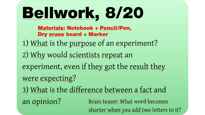 Day 04 - Scientific Method (Review Game) by Nathaniel Benson