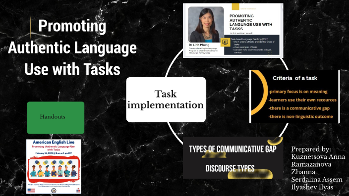 Promoting Authentic Language Use with Tasks by Focus Jane on Prezi