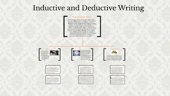 Inductive and Deductive Writing: Two Voices by Cerridwen Rodriguez on Prezi