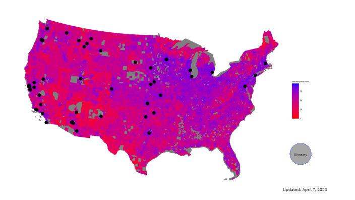 Map of Self-Response rate and AI/AN Population distribution by NCUIH ...