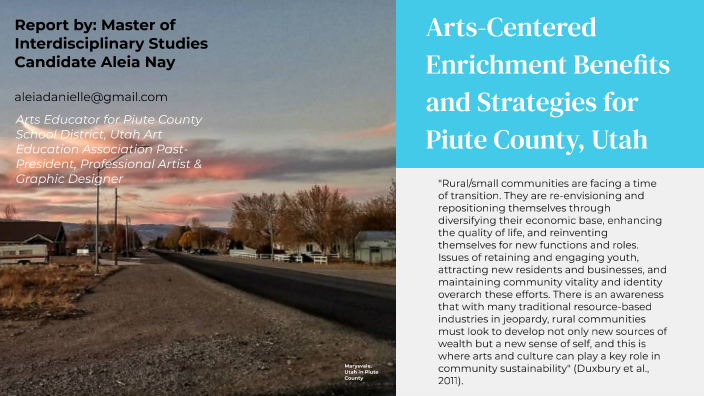 Arts-Centered Enrichment Benefits and Strategies for Piute County, Utah ...