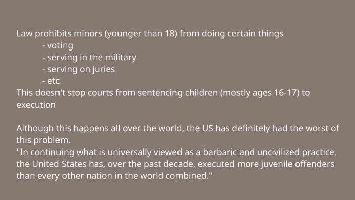 Juveniles and the Death Penalty by Lariza Perado on Prezi