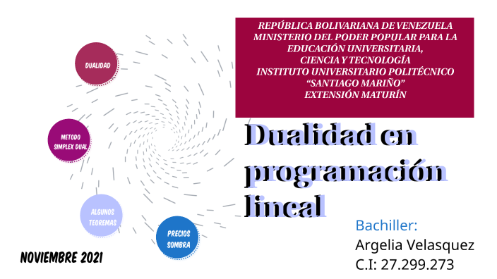 Dualidad en programación Lineal by Argelia Velasquez on Prezi