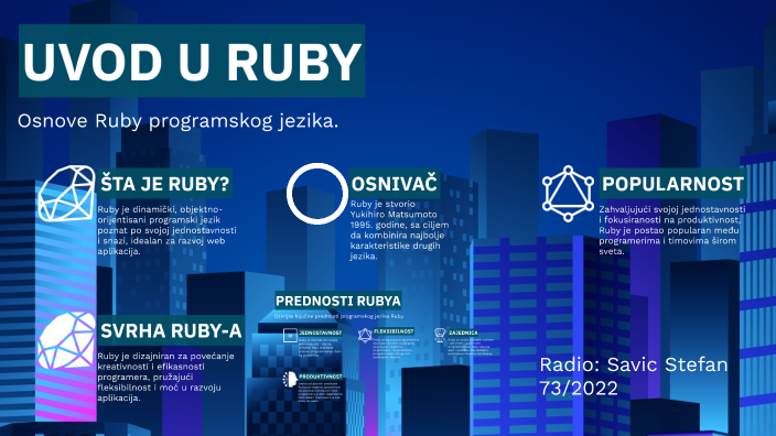Uvod u Ruby programski jezik by Stefan Savic on Prezi