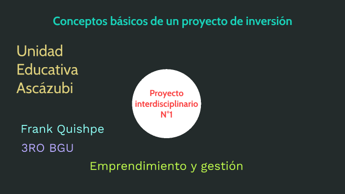 Conceptos básicos de un proyecto de inversión by Frank Quishpe 3BGU on ...
