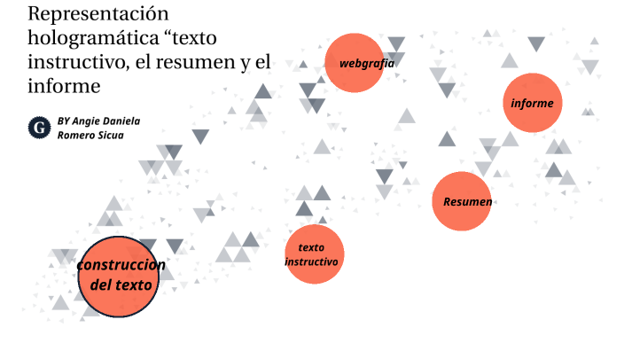 Representación hologramática “texto instructivo, el resumen y el ...
