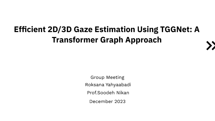Efficient 2D/3D Gaze Estimation Using TGGNet: A Transformer Graph Approach by Roksana Yahyaabadi ...