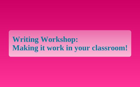 Important Elements of the Writing Workshop Model for Teaching Writers ...