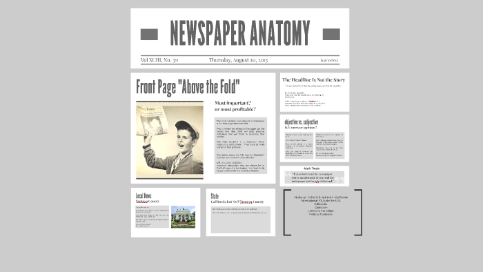 NEWSPAPER ANATOMY by on Prezi