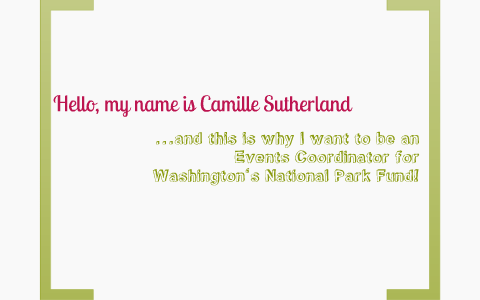 Camille Sutherland's Cover Letter for Washington's National Park Fund ...