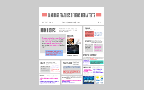 LANGUAGE FEATURES OF NEWS MEDIA TEXTS by Jayde Proctor on Prezi