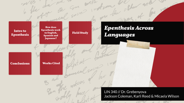 LIN 340: Epenthesis Across Languages by Micaela Slye on Prezi