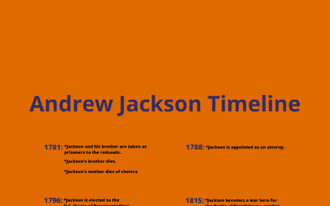 Andrew Jackson Timeline by hunter watson on Prezi