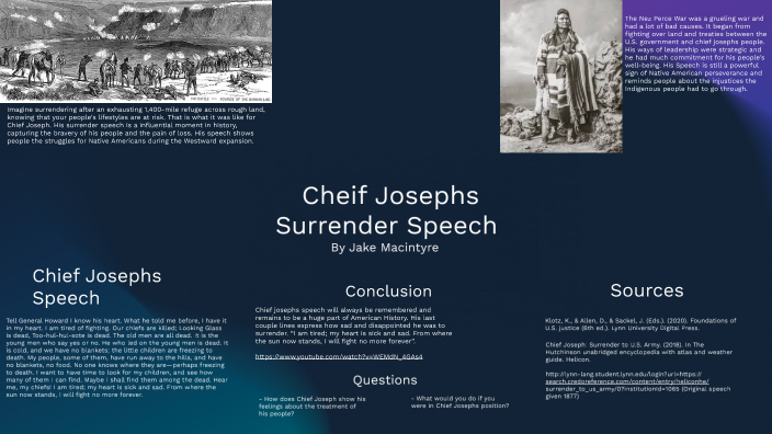 Cheif Josephs Surrender Speech by Jake Macintyre on Prezi