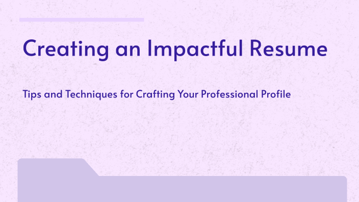 Creating an Impactful Resume by Michelle Williams on Prezi